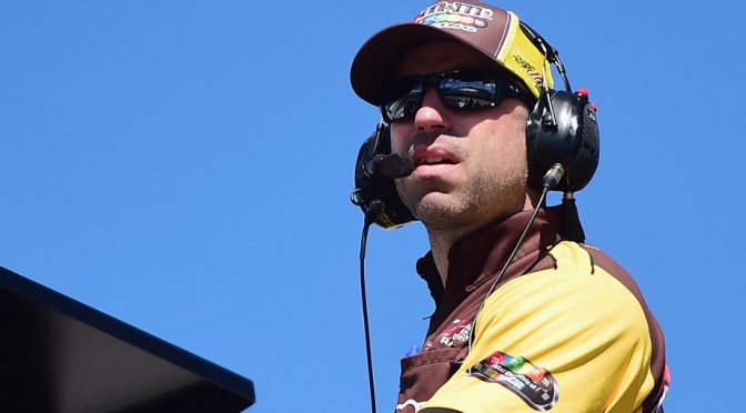 Adam Stevens, No. 78 team exchange words at Indy