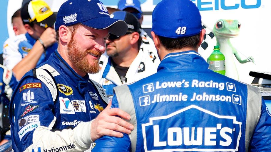 Dale Jr envies Jimmie's 'beard game' - Official Site Of NASCAR