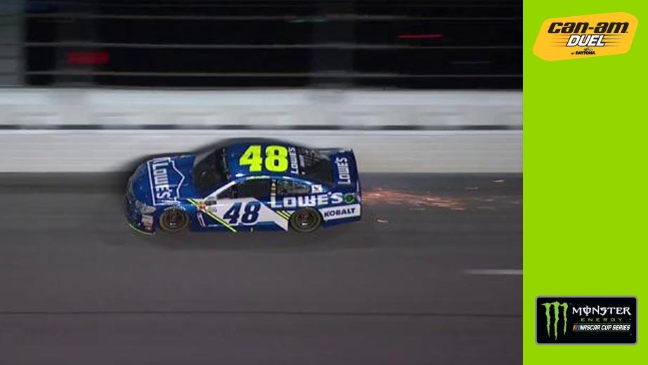 Johnson makes contact with the wall - Official Site Of NASCAR