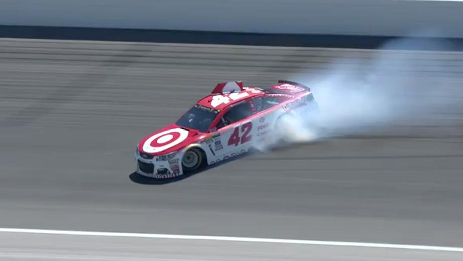 Larson goes to backup car after Kansas practice crash - Official Site ...