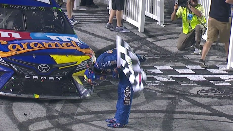 Kyle Busch breaks out the broom after victory - Official Site Of NASCAR