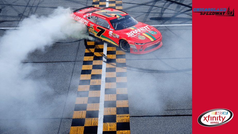 Justin Allgaier burnout with Elliott Sadler | NASCAR.com