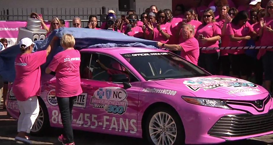 NASCAR stars paint the wall pink at Charlotte Motor Speedway - Official ...