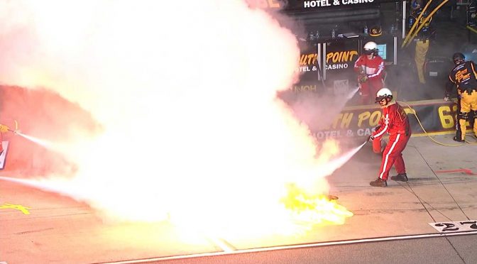 Flames engulf crew members during pit stop - Official Site Of NASCAR
