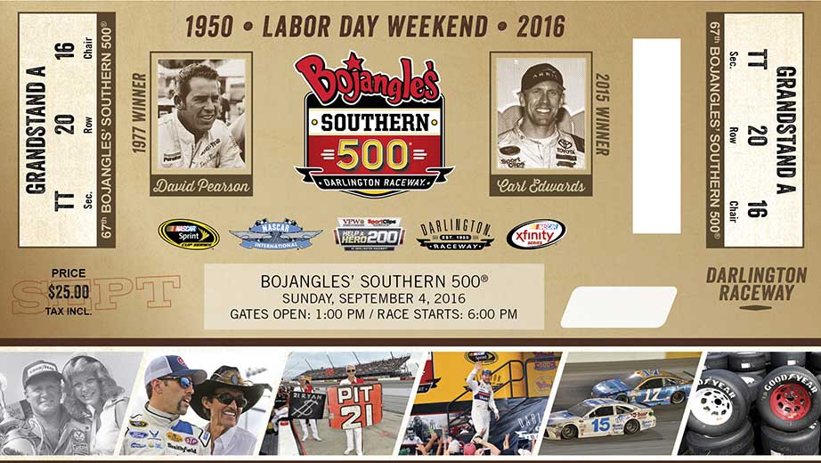 Darlington releases throwback ticket design for Southern 500 - Official ...