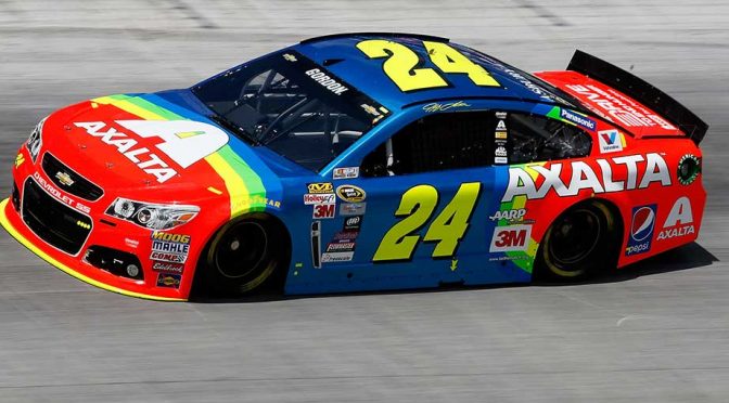 See Jeff Gordon's iconic No. 24 rainbow paint scheme come to life ...