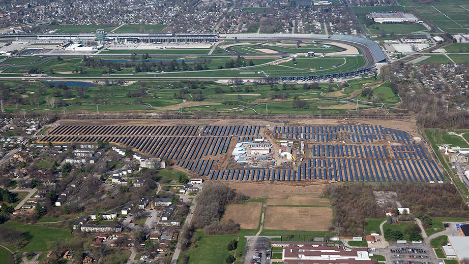 Indy debuts solar farm, readies new scoring pylon - Official Site Of NASCAR