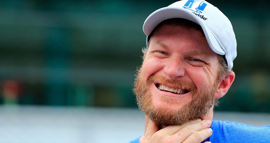 Dale Jr. broadcasting in a hoodie | NASCAR.com