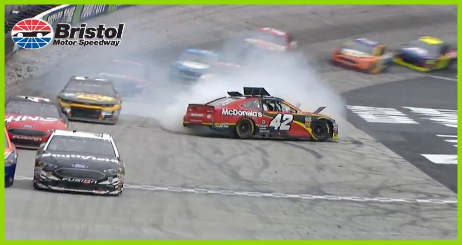 Kyle Larson spins after contact with Ryan Newman | NASCAR.com