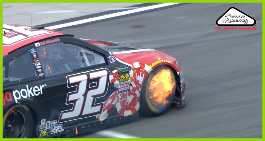 DiBenedetto's brakes catch fire at Pocono | NASCAR.com