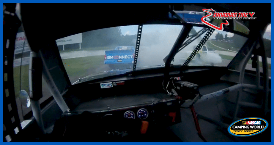 Ride with Brett Moffitt as he avoids spinning truck | NASCAR.com