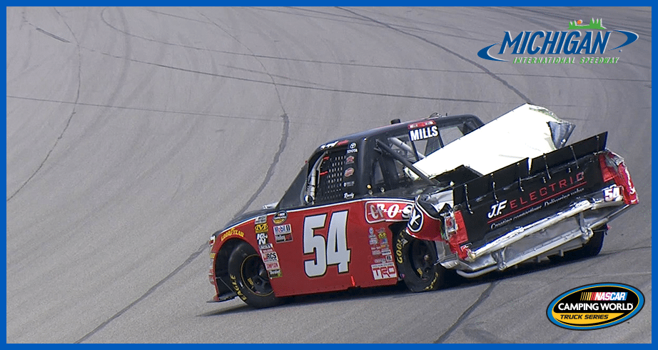 Promising run ends with heavy damage for Matt Mills | NASCAR.com
