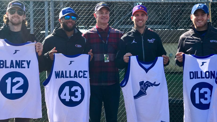 Denny Hamlin's basketball league gets throwback jerseys | NASCAR.com