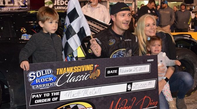 Matt McCall wins second straight Thanksgiving Classic | NASCAR.com