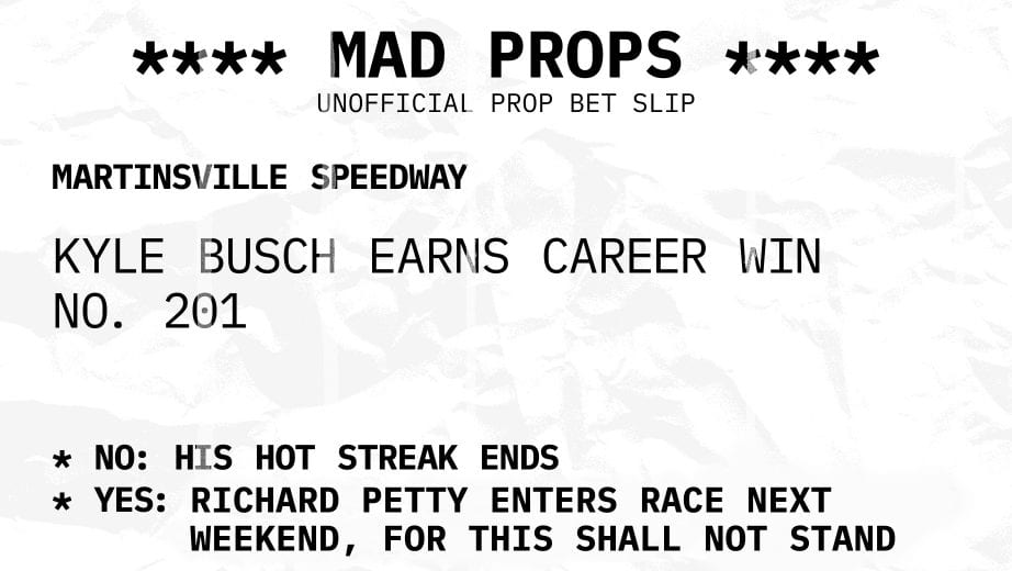 Mad Props: Fake NASCAR prop bets for Martinsville | Official Site Of NASCAR