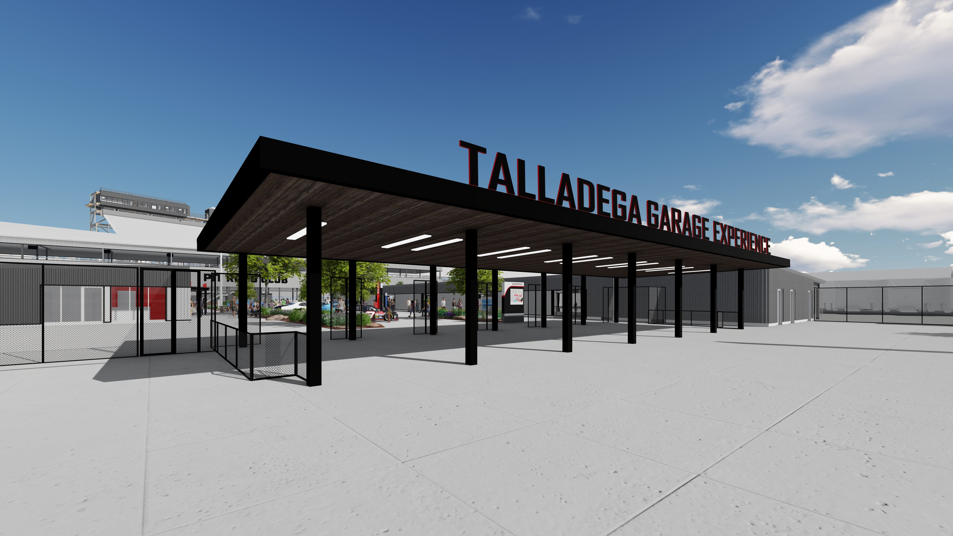 Renderings of the new Talladega Garage Experience | NASCAR.com