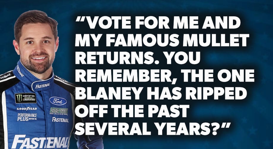 Mullet-inspired campaign slogans for Ricky Stenhouse Jr. | NASCAR.com