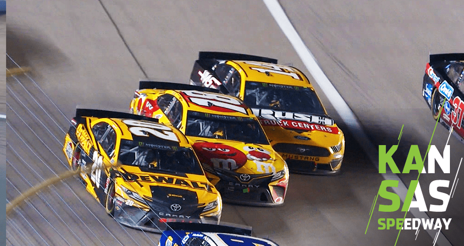 Drivers go three-wide on Kansas restart | NASCAR.com