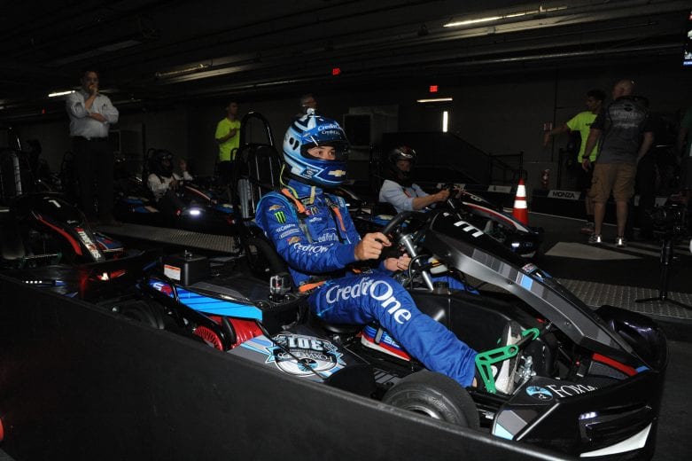 Kyle Larson races fans, media in go-karts at Foxwoods | NASCAR.com