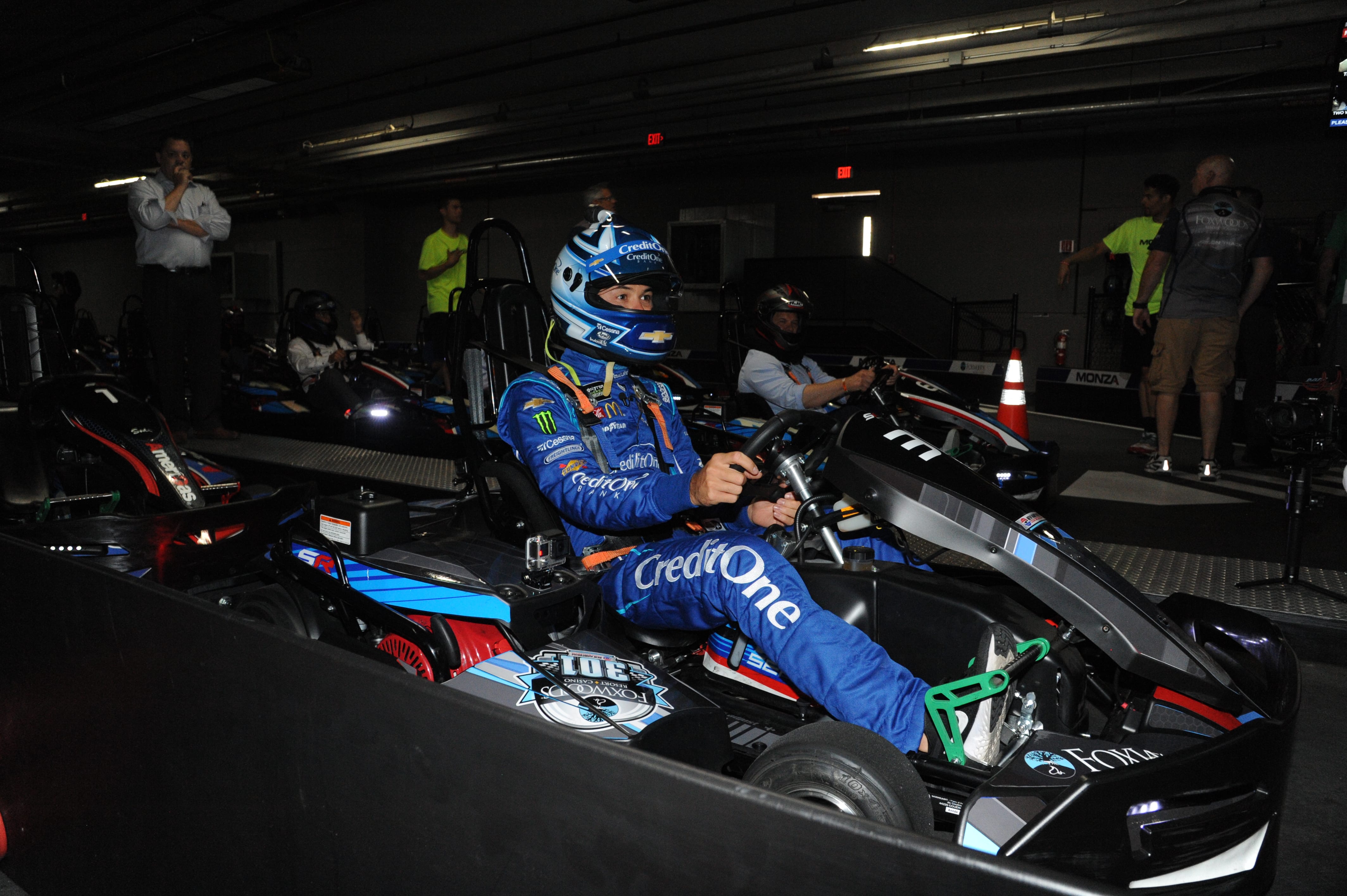 Kyle Larson races fans, media in go-karts at Foxwoods | NASCAR.com