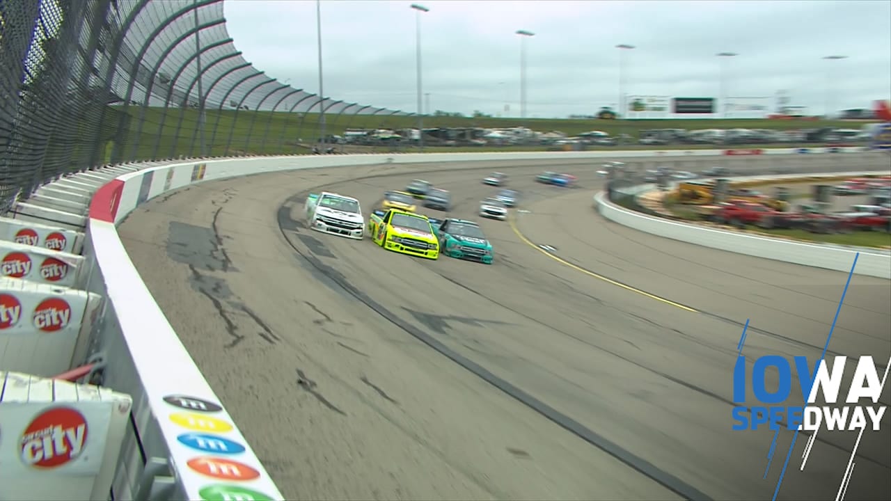 Three-wide battle in Stage 1 finish at Iowa Speedway | NASCAR.com