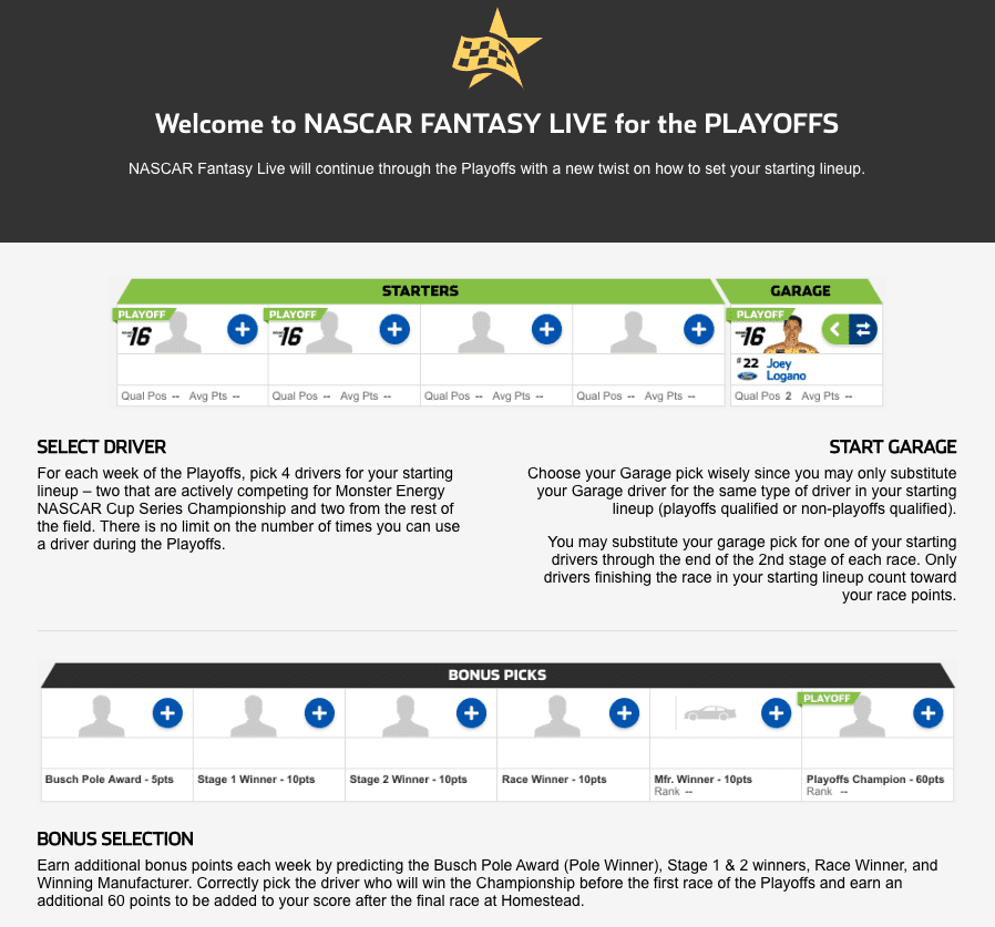 How Fantasy Live works for 2019 NASCAR Playoffs | NASCAR.com