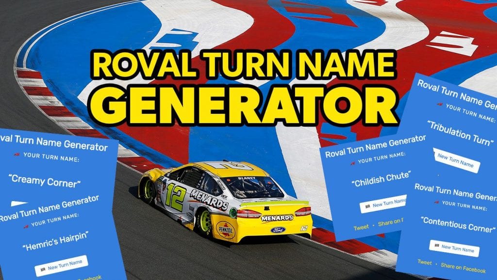 Create a Charlotte Roval turn name | NASCAR.com