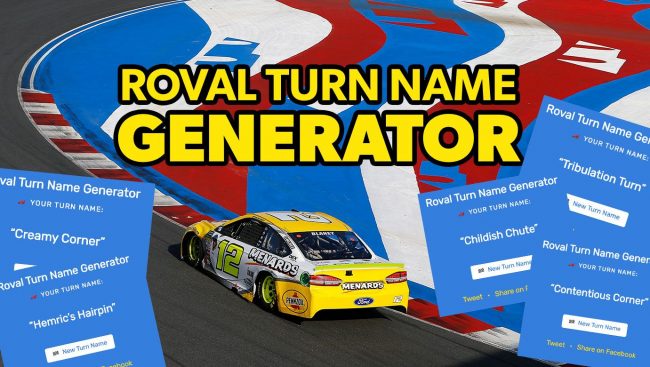 Create a Charlotte Roval turn name | NASCAR.com