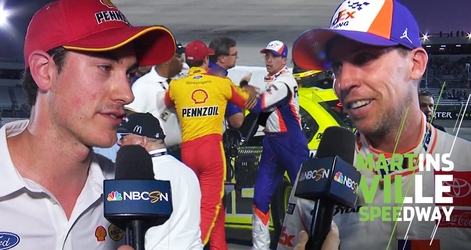 Joey Logano pushes Denny Hamlin, setting off tussle | NASCAR.com