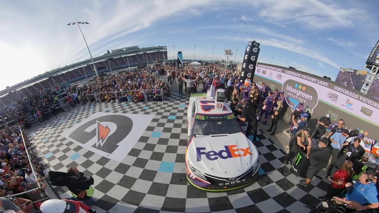 360 Video: Watch Denny Hamlin celebrate in ISM Raceway Victory Lane ...