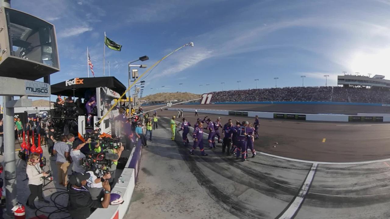 360 Video: Watch Denny Hamlin's crew celebrate after their win at ISM ...