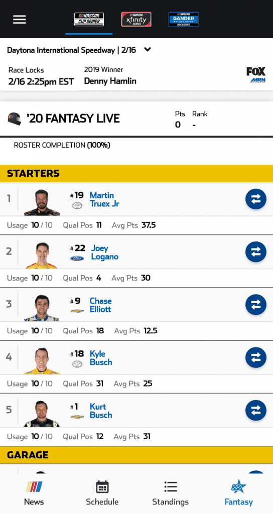 NASCAR Fantasy Live 2021 game rules | NASCAR