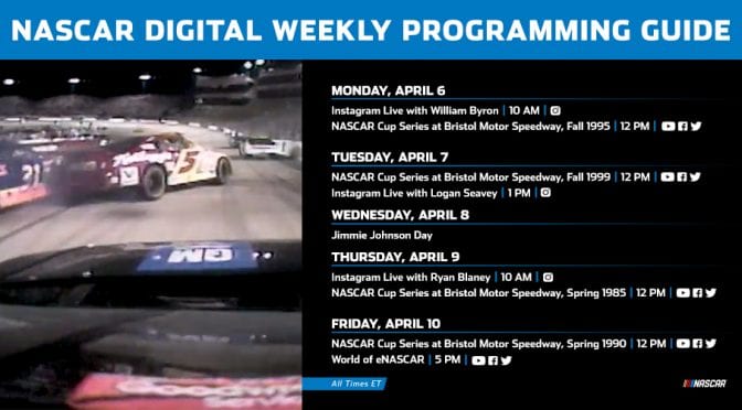 NASCAR Digital viewing guide for week of April 6 | NASCAR