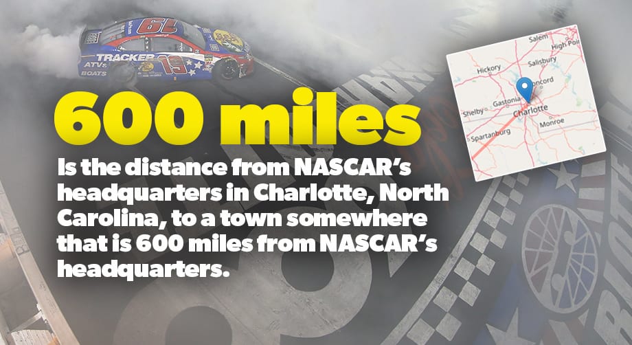 @nascarcasm: How far is 600 miles? Some perspective | NASCAR