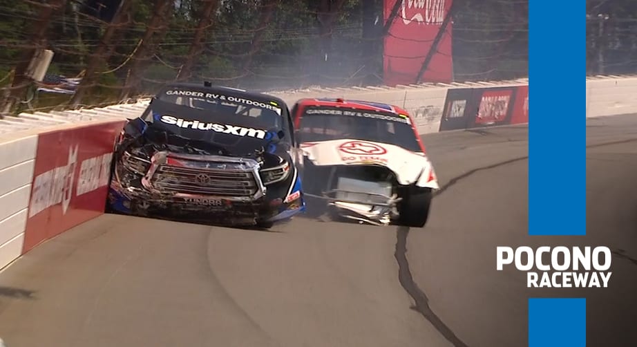 Austin Wayne Self, Raphael Lessard crash early at Pocono | NASCARA