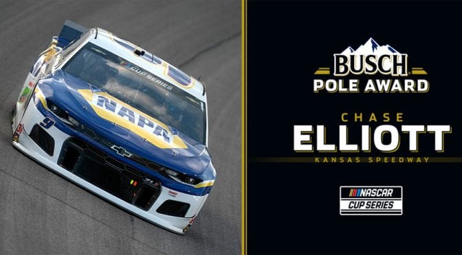 Chase Elliott wins Busch Pole Award for playoff race at Kansas | NASCAR