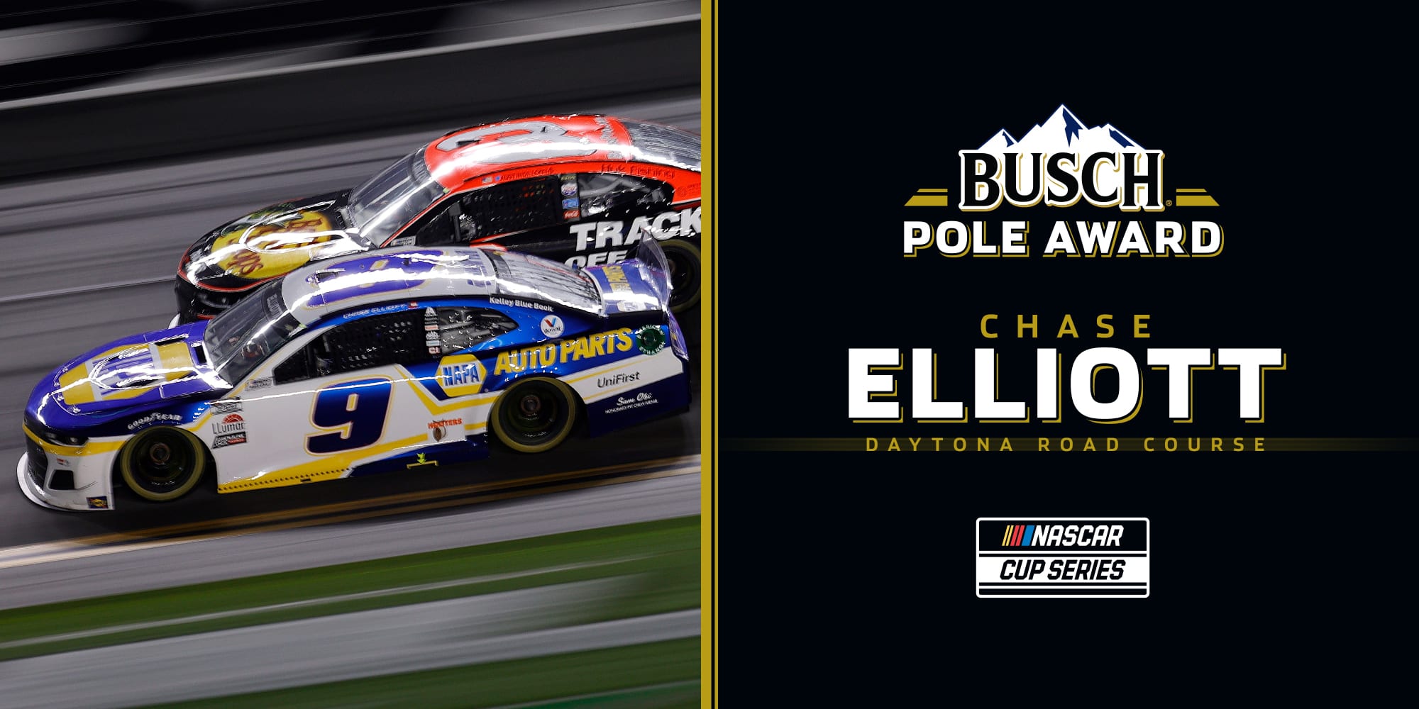 Chase Elliott wins Busch Pole Award for Daytona Road Course | NASCAR