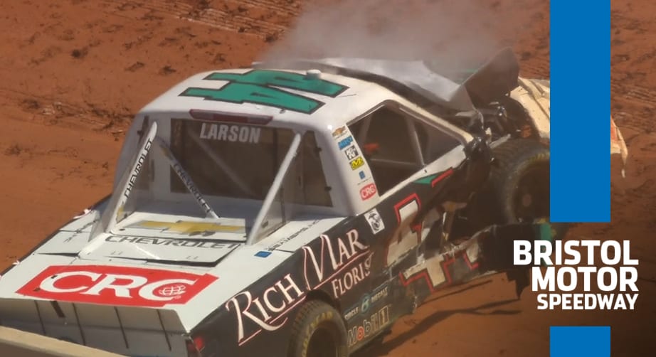 Kyle Larson wrecks out of Bristol's truck race on dirt | NASCAR