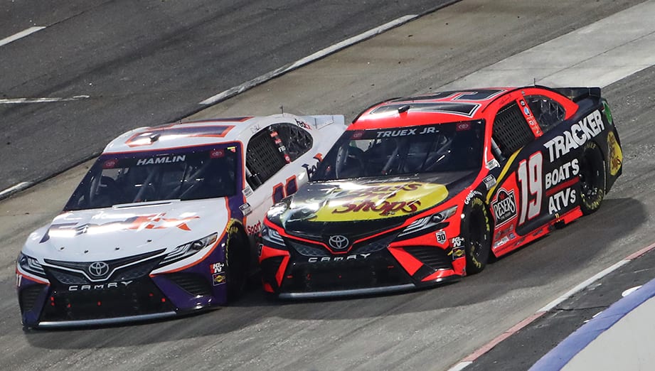 GEICO Restart Zone: Denny won the restart battle and Truex won the war