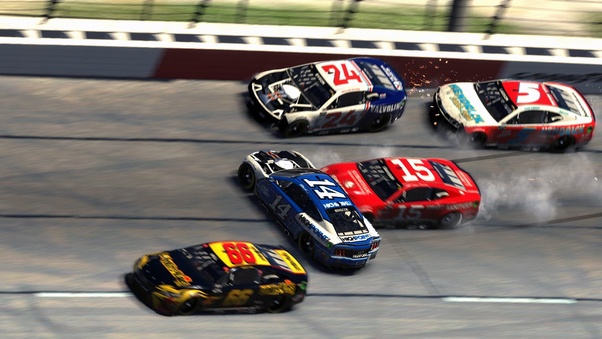 Leaders wreck on final laps at virtual Darlington | NASCAR