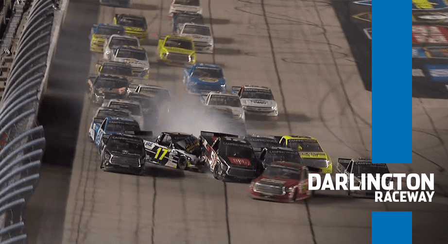 Aggressive restart at Darlington results in multi-truck wreck | NASCAR