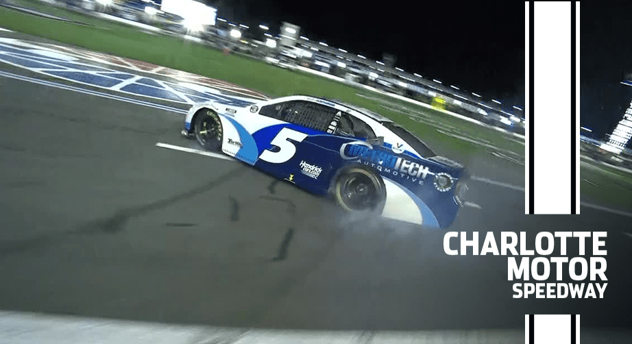 Kyle Larson celebrates 269 in style with a big victory burnout