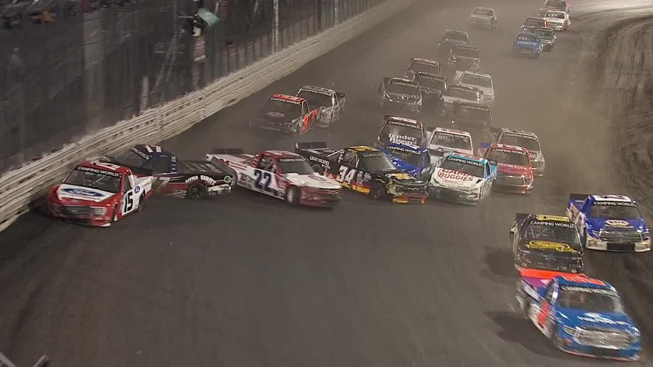'Big One' breaks out on Trucks' overtime restart at Knoxville | NASCAR