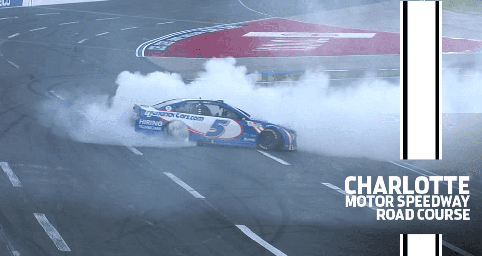 Kyle Larson does massive burnout after win at Charlotte Roval | NASCAR