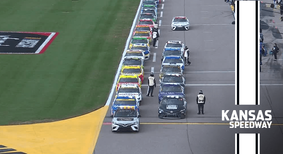 Red flag out at Kansas after rain on Lap 12 | NASCAR