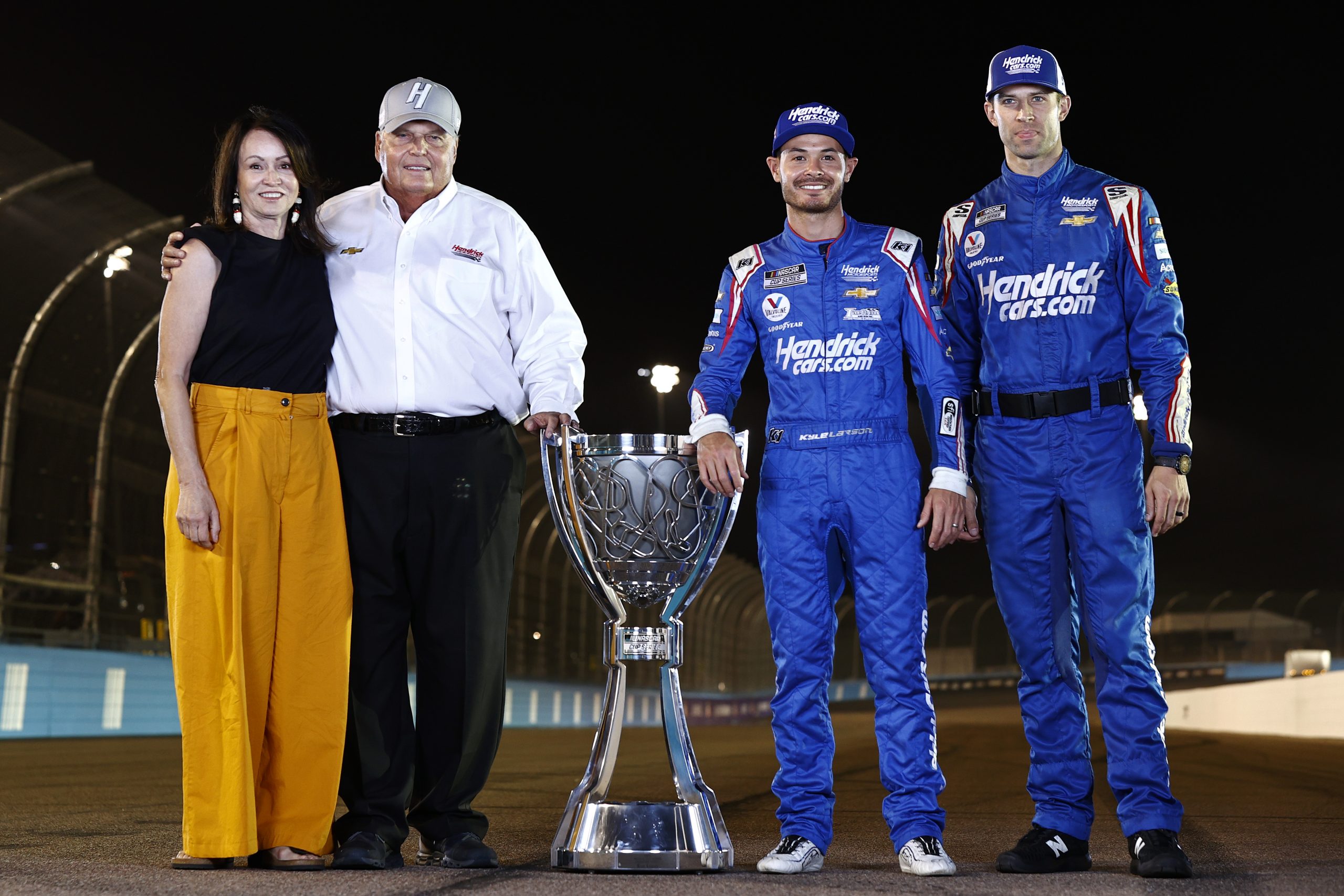 Portraits of a champion: 2021 title winners with their trophies | NASCAR