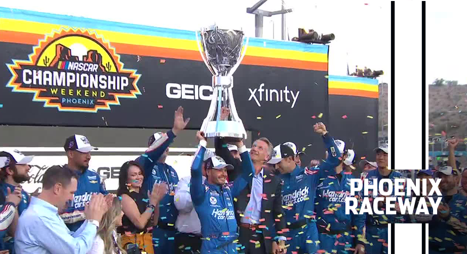 Crowned: Kyle Larson hoists the Bill France Cup | NASCAR