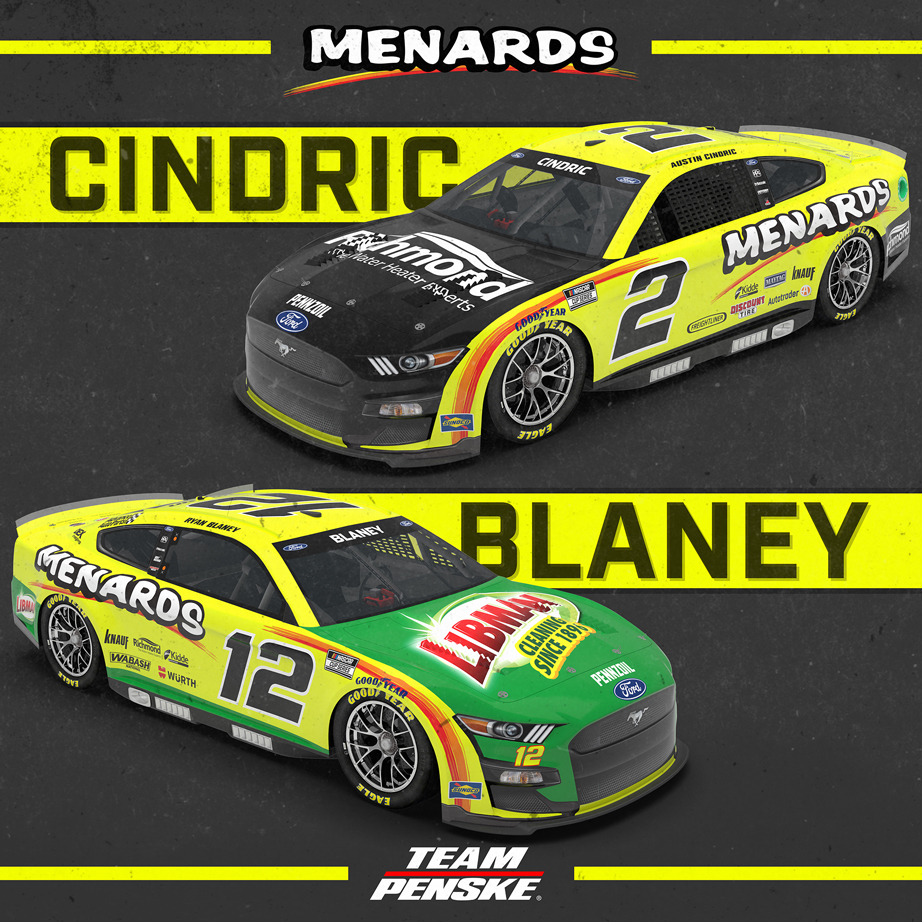 Menards partners with two Team Penske Cup cars for 2022 | NASCAR