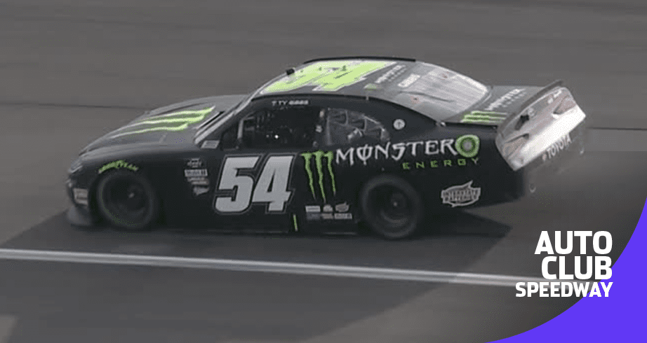 Ty Gibbs misses side draft, spins into grass at Fontana | NASCAR