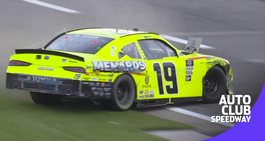 Brandon Jones slides into sand barrels, race goes to triple OT | NASCAR